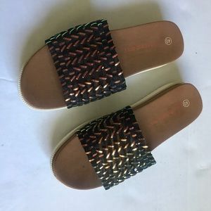 bernei mev | Shoes | Bernie Mev Slides Sandals Black Sz | Poshmark